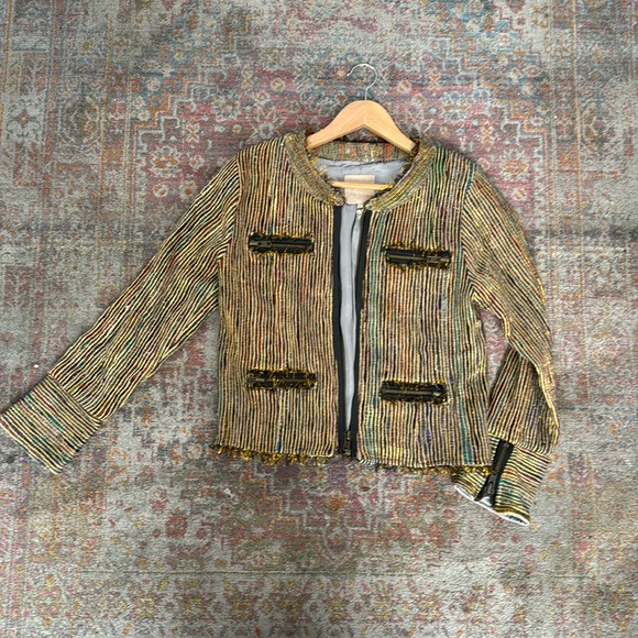 Chaser | Jackets & Coats | Gold With Colors Silk Chaser Jacket | Poshmark